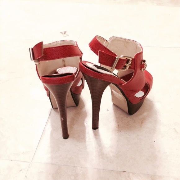 Shoes | Red Gold Chains High Heels | Poshmark